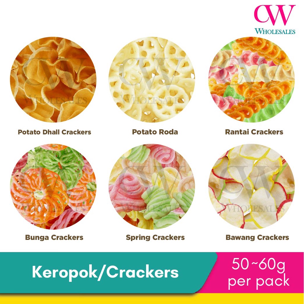 Keropok Bawang Spring Crackers Bunga Crackers Fish Cracker Prawn Rantai ...