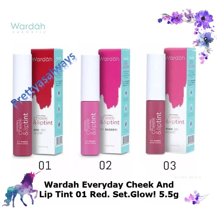 Wardah Everyday Cheek And Lip Tint 01 Red. Set.Glow! 5.5g | Shopee Malaysia