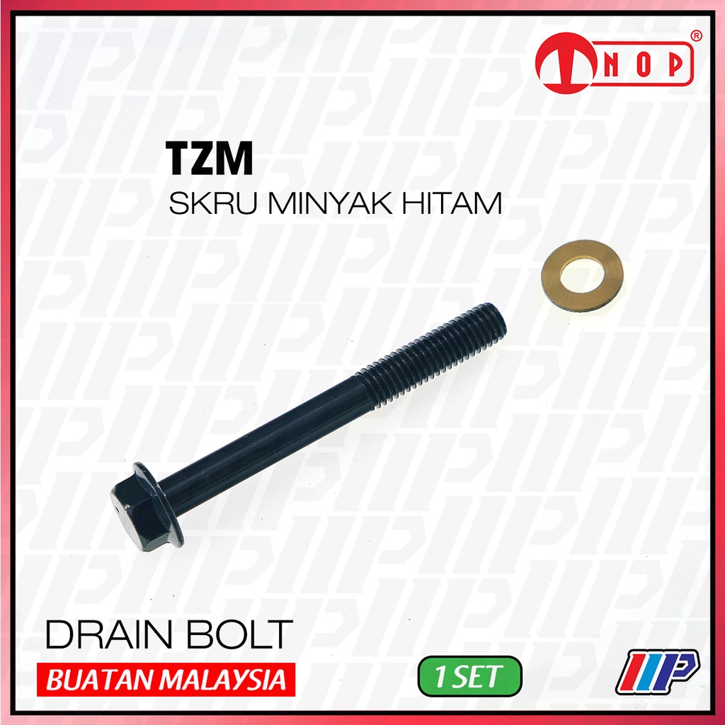 DRAIN BOLT Skru Minyak Hitam with Washer Set [NOP TOKYO] [1 PC] Oil ...