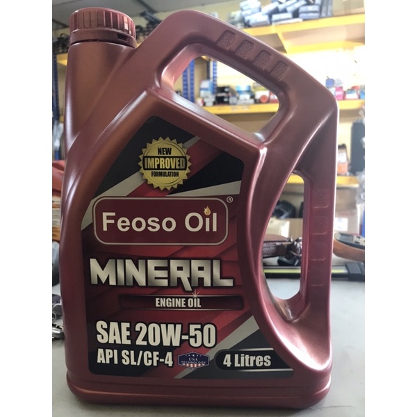 FEOSO OIL MINERAL SAE 20W-50 4 LITRES | Shopee Malaysia