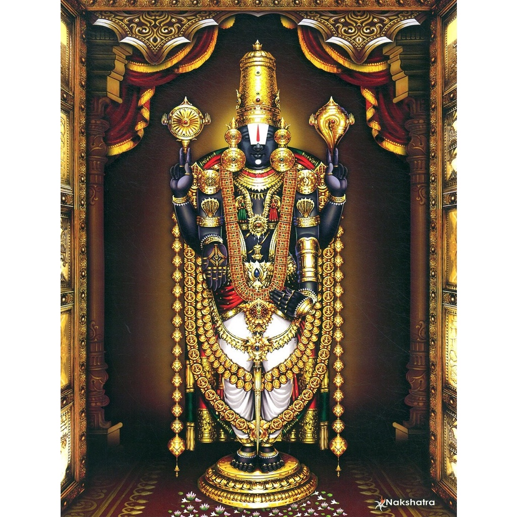 Venkateswara Swamy With Alangaram Poster Wall Art Indian Wall Decor ...