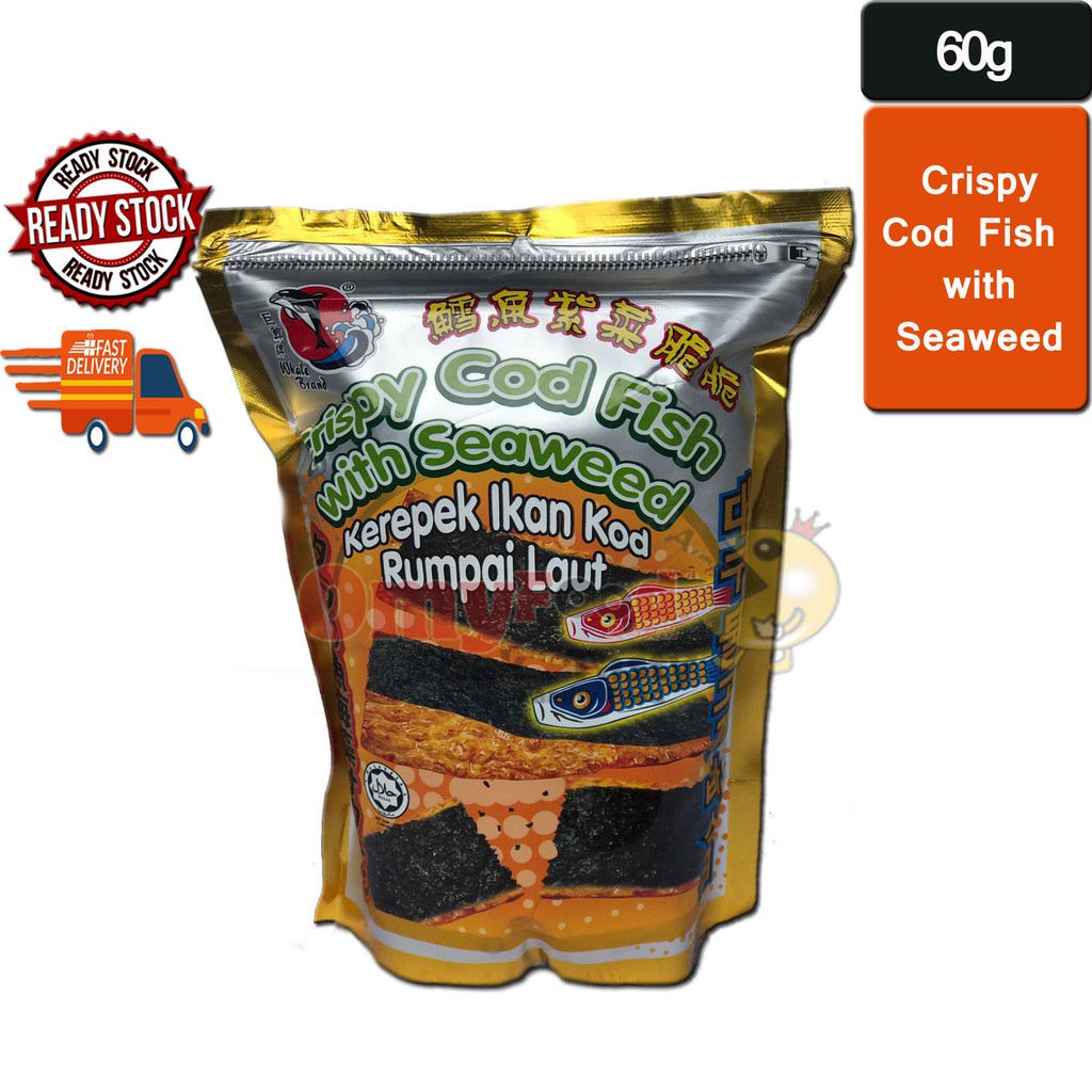 60g Crispy Cod Fish with Seaweed, Kerepek Ikan Kod Rumpai Laut 鳕鱼紫菜脆脆 ...