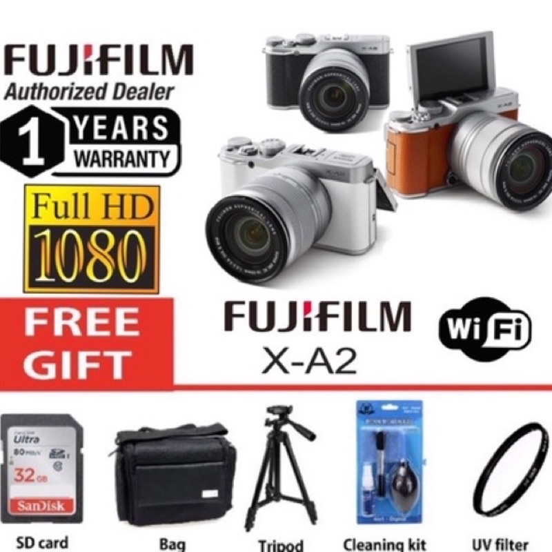 (NEW)Fujifilm XA7 XA5 XA3 XA2 XA20 XA10 original kit lens + full combo premium kit set original ...