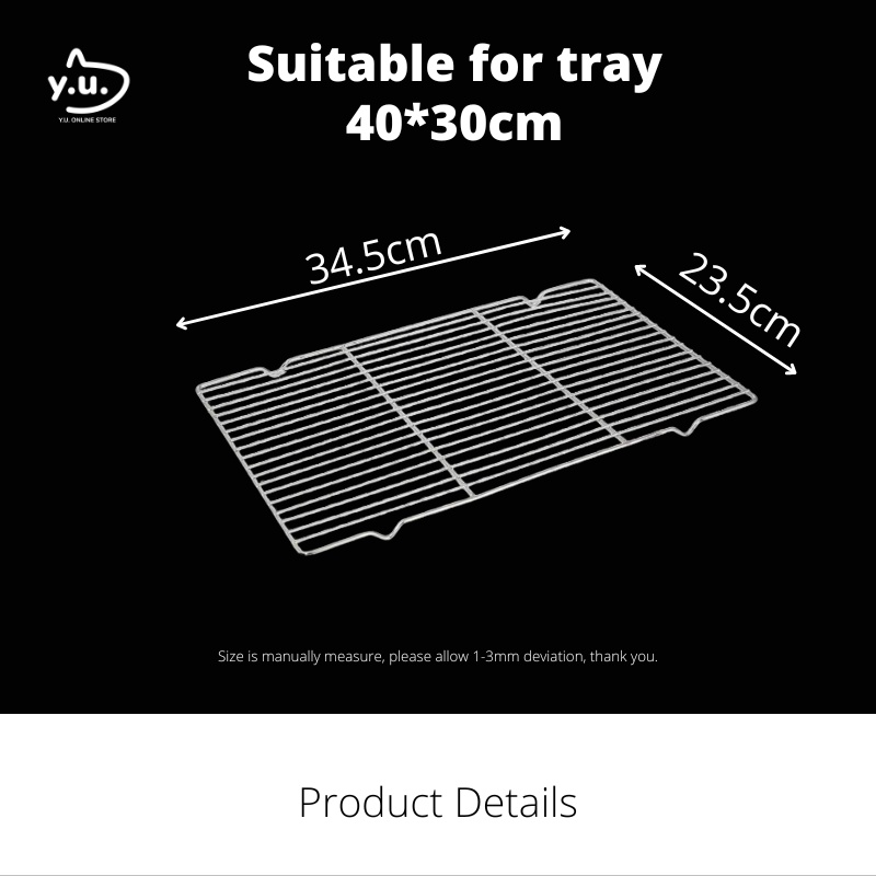 YU Ready Stock Stainless Steel Rectangule Tray with baking Rack ...