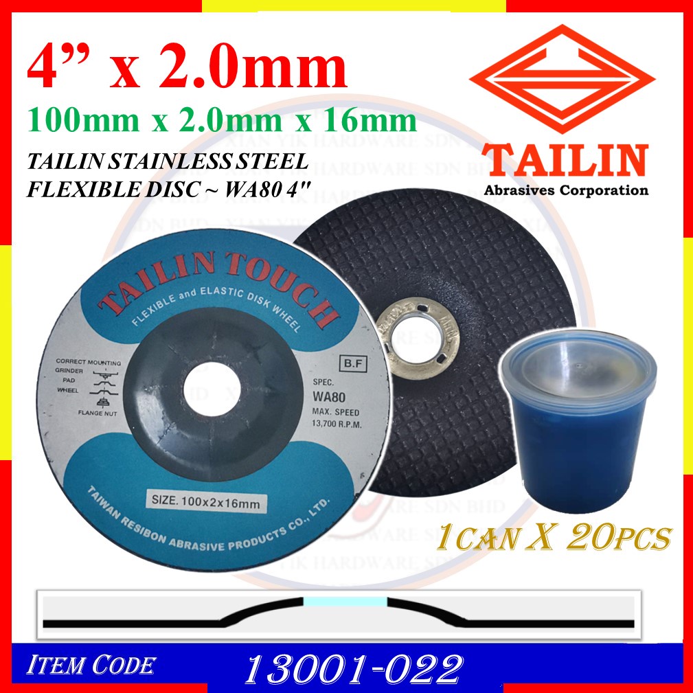 (20pcs ) TAILIN 4" (100mm x 2.0mm x 16mm) TAILIN STAINLESS STEEL ...