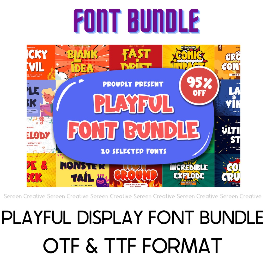 MF18 Playful Comic Display Font Bundle Hatf Studio For Ipad, Procreate ...