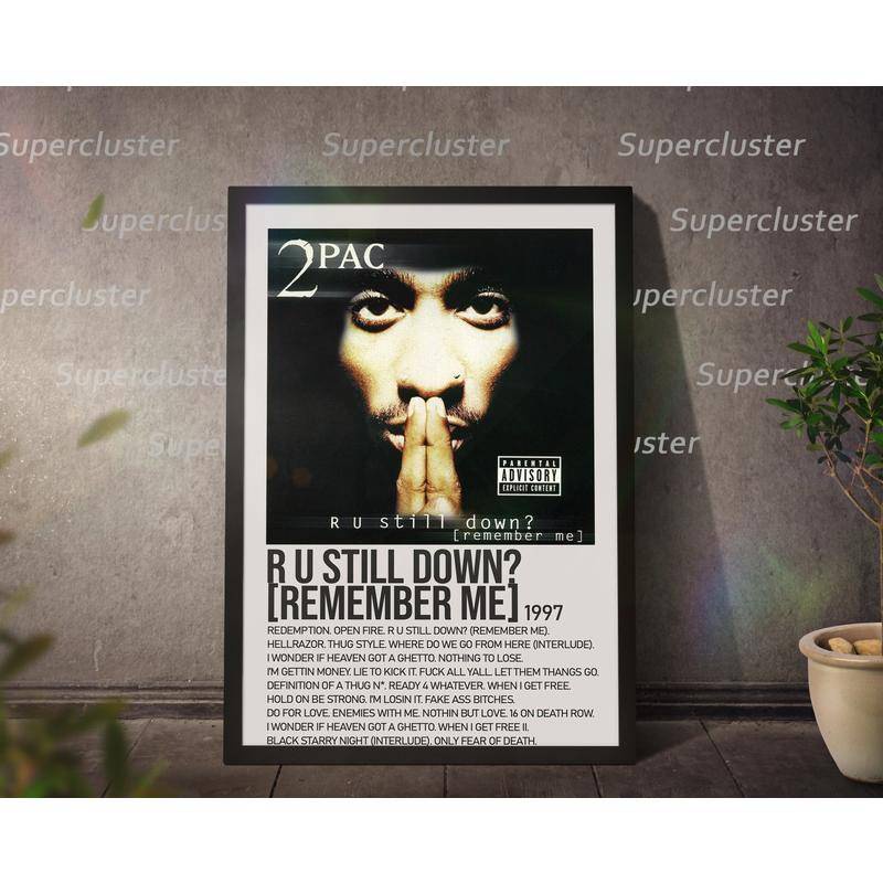 Music Cover Album Canvas Painting Rap HipHop Eminem 2Pac Rich Brian ...