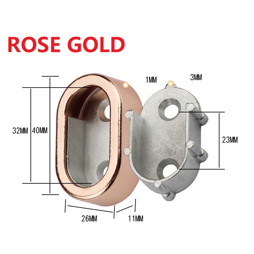 MKR Oval Pipe End Bracket Closet Wardrobe Cloth Hanger Hollow Pole Rod ...