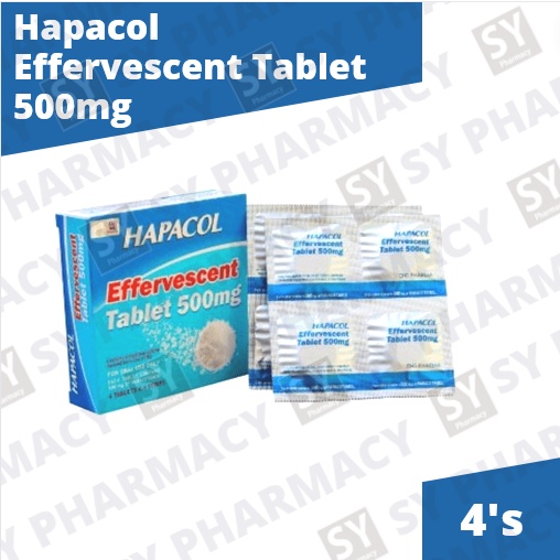 Hapacol Effervescent Tablet 500mg 4's/strip (Exp: 02/2025) | Shopee ...