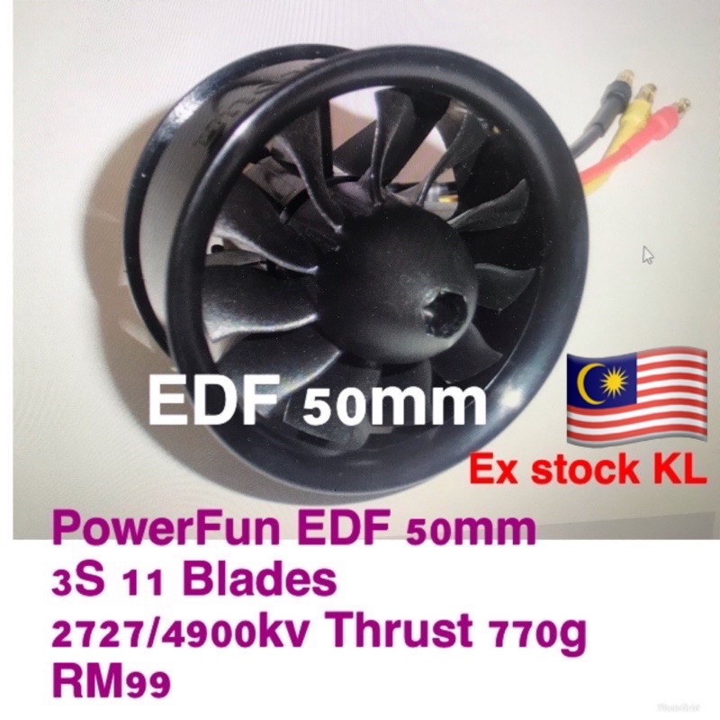 EDF 50mm 11 Blades - Power Fun (Electric Ducted Fan) | Shopee Malaysia