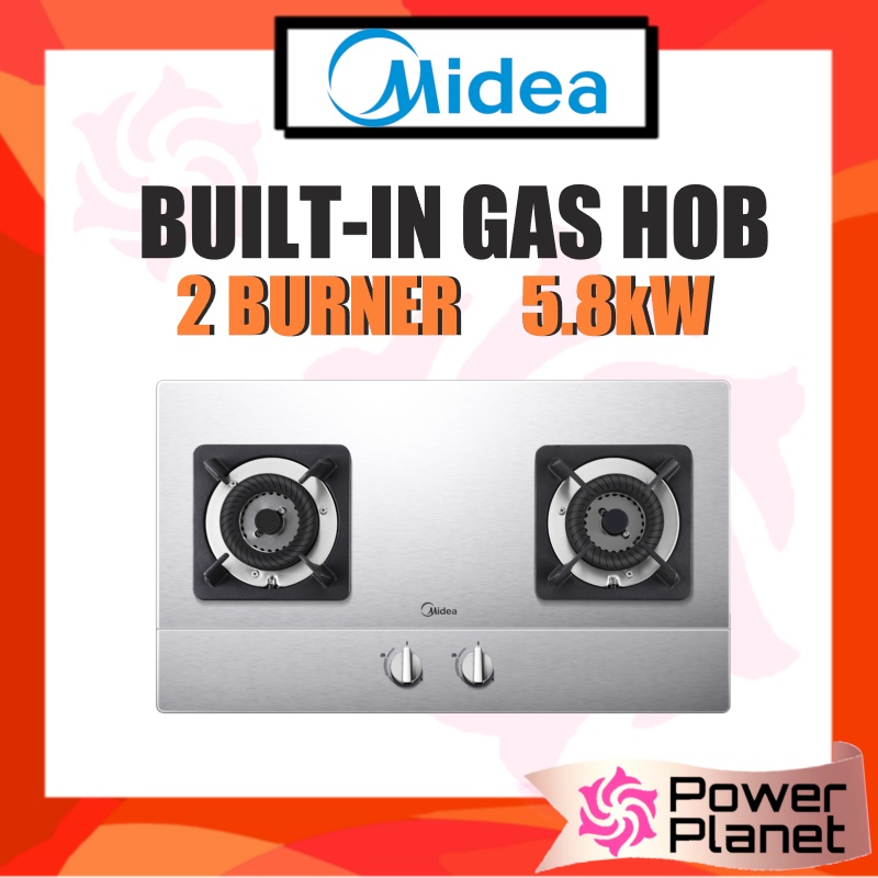 Midea Built in Gas Hob MGH-8216SS with 2 Burners 5.8kW ( MGH8216SS ...