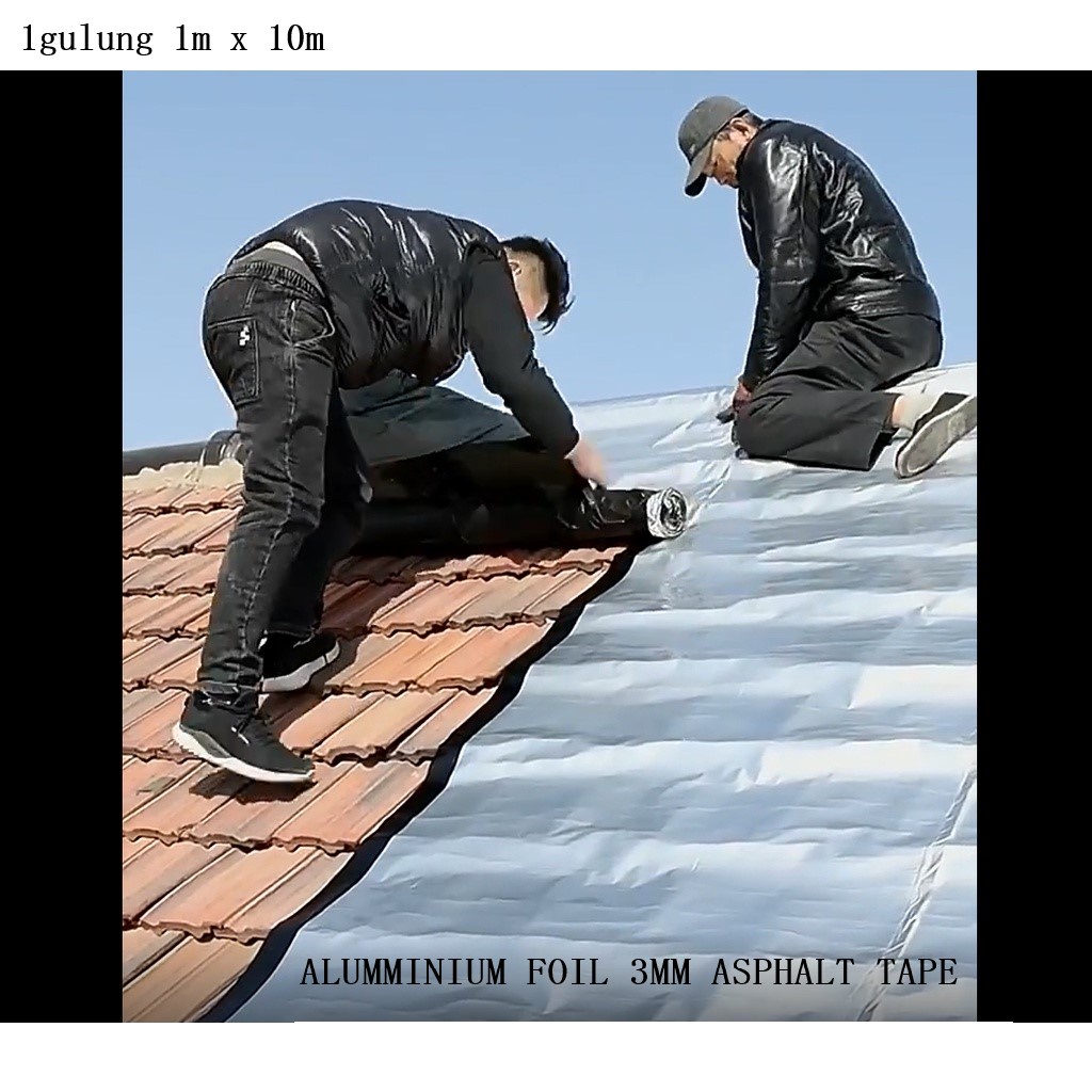 10m 20m PROFESSIONAL HEAVY DUTY ALUMMINIUM FOIL 3MM ASPHALT TAPE PP TAPE WATERPROOF METAL ROOF ...