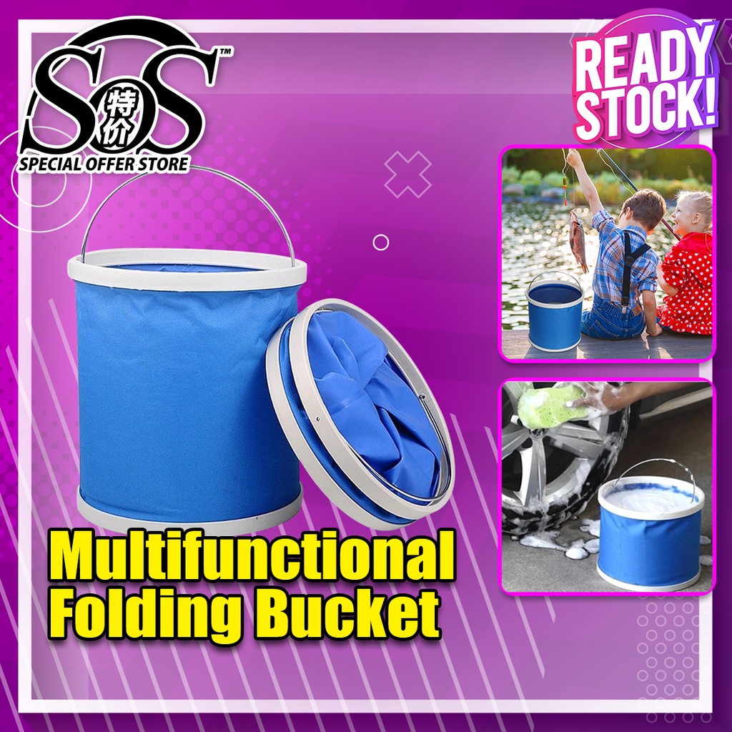 [Multipurpose Water Bucket] 9/11/13L Portable Folding Fishing Camping ...