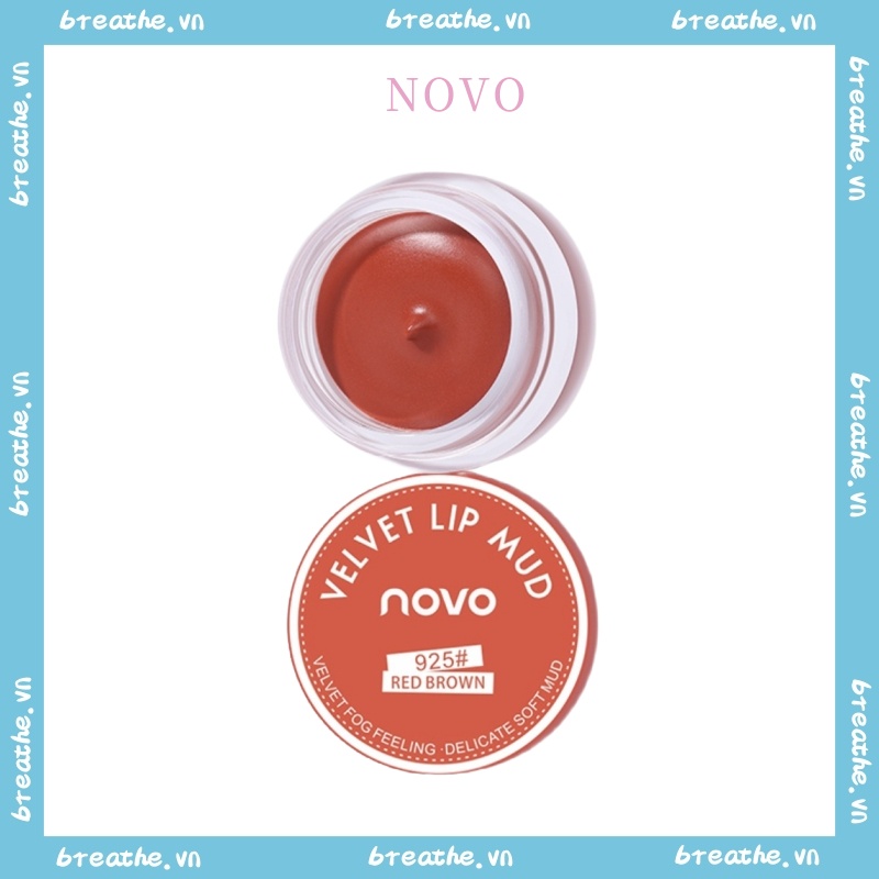 Novo Lip Clay Canned Lip Clay Free Lip Brush Lip Glaze Blush 2 in 1 ...