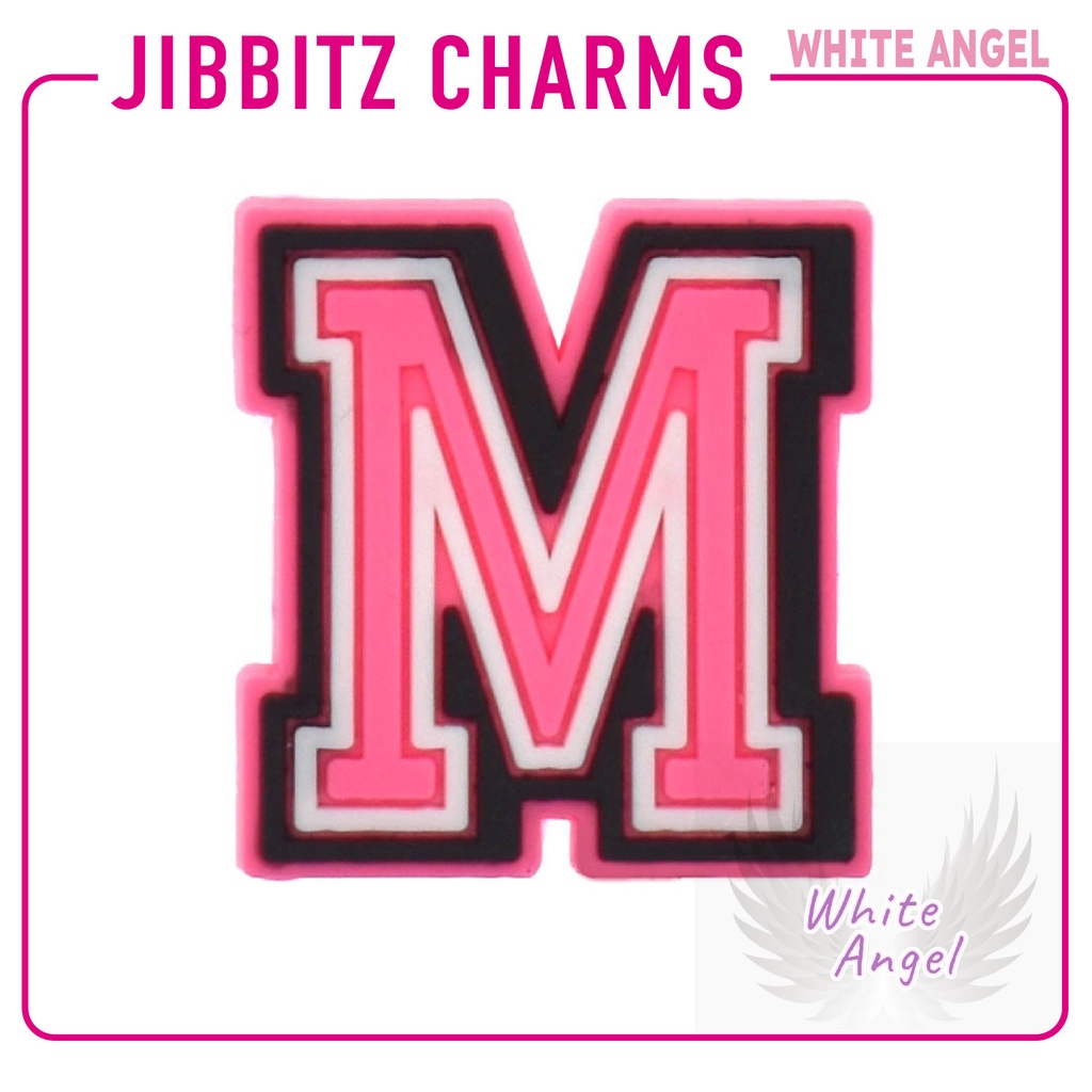 Alphabet PINK Jibbitz Charms Numbering Letters Shoe Decoration ...
