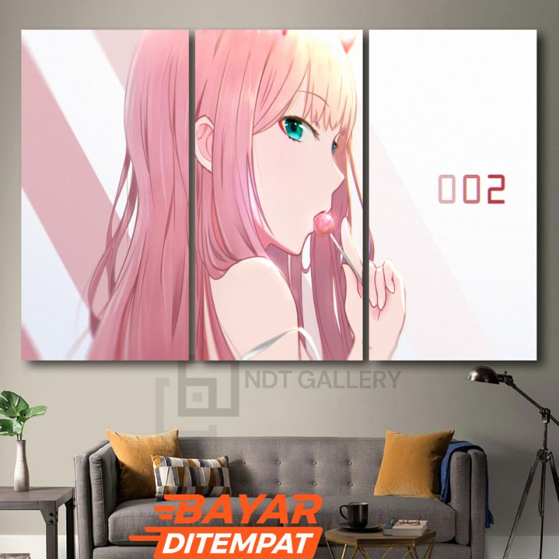 HIASAN DINDING Ndt[15x30]3 pcs Zero Two Puzzle Wall Decoration Darling ...