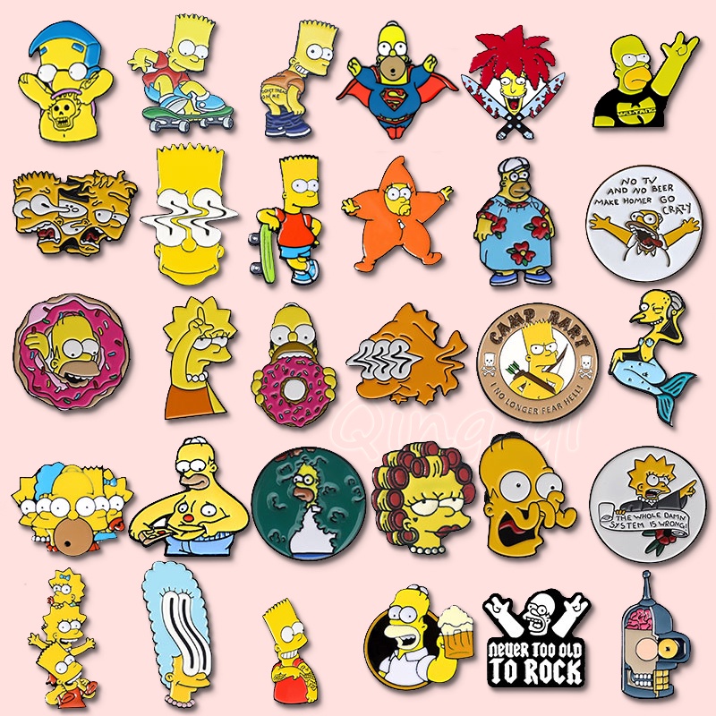 The Simpson Family Enamel Pin Funny Simpson Brooch Badges Lapel Pin ...