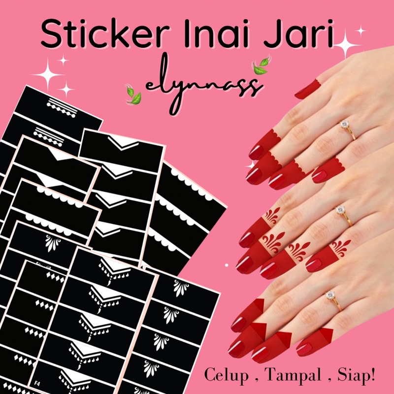 (NEW) STICKER INAI JARI/CELUP TREND TERKINI | FINGER CAPPING STICKER ...