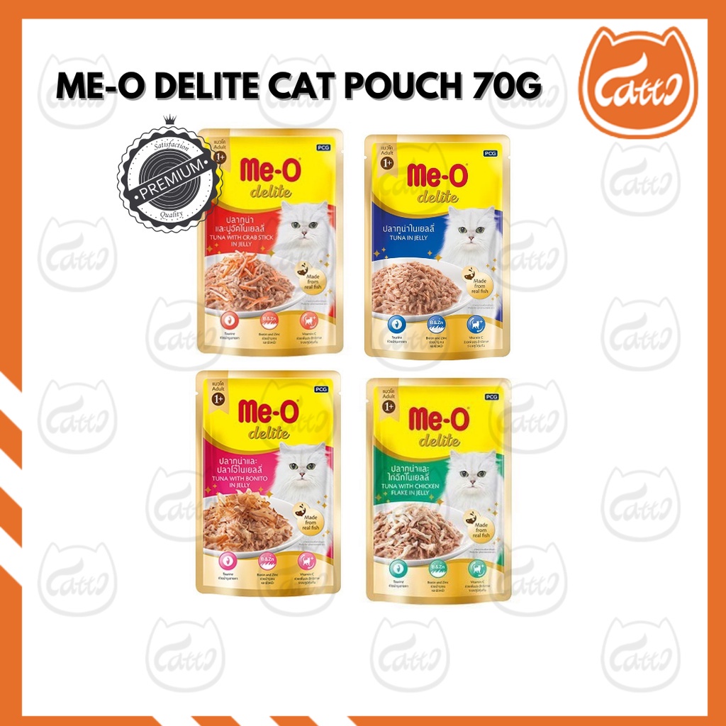 CATTO Me-O Delite Wet Pouch Cat Wet Food Makanan Kucing Basah Tuna Crab ...