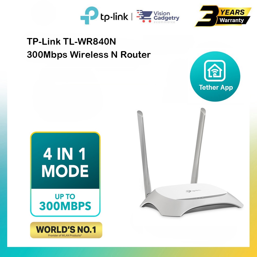 TP-Link TL-WR840N 300Mbps Wireless N Router/ Range Extender/ Access ...