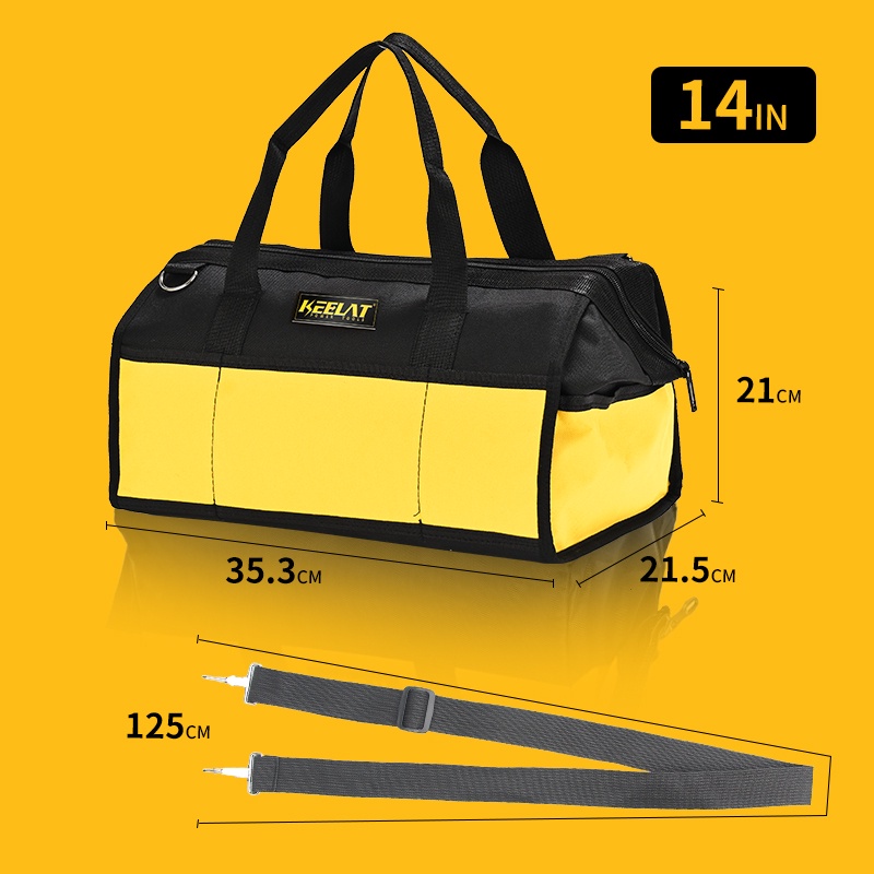 KEELAT 14"16"20" Inch Tool Bag Waterproof Electrician Bag Electrical ...