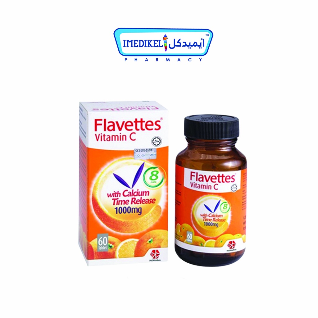 Flavettes Effervescent Vitamin C 1000mg With Calcium Time Release ...