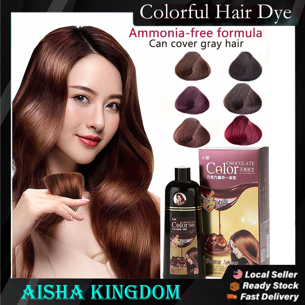 500ML Colour Hair Dye Ammonia-free formula Hair Shampoo Natural Hair ...
