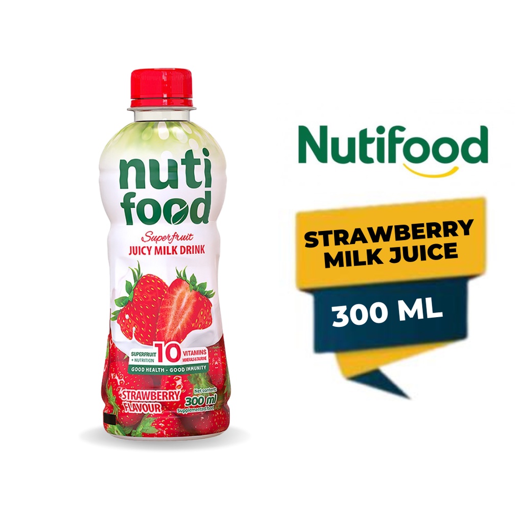 NUTI FOOD JUICY MILK DRINK STRAWBERRY 300ML | Shopee Malaysia