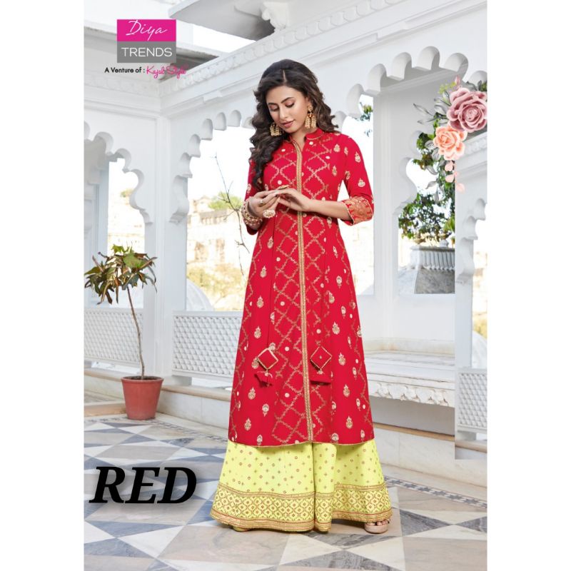 READY STOCK WOMEN'S INDIAN FASHION TRADITIONAL PLAZO SUITS WITH SIMPLE ...
