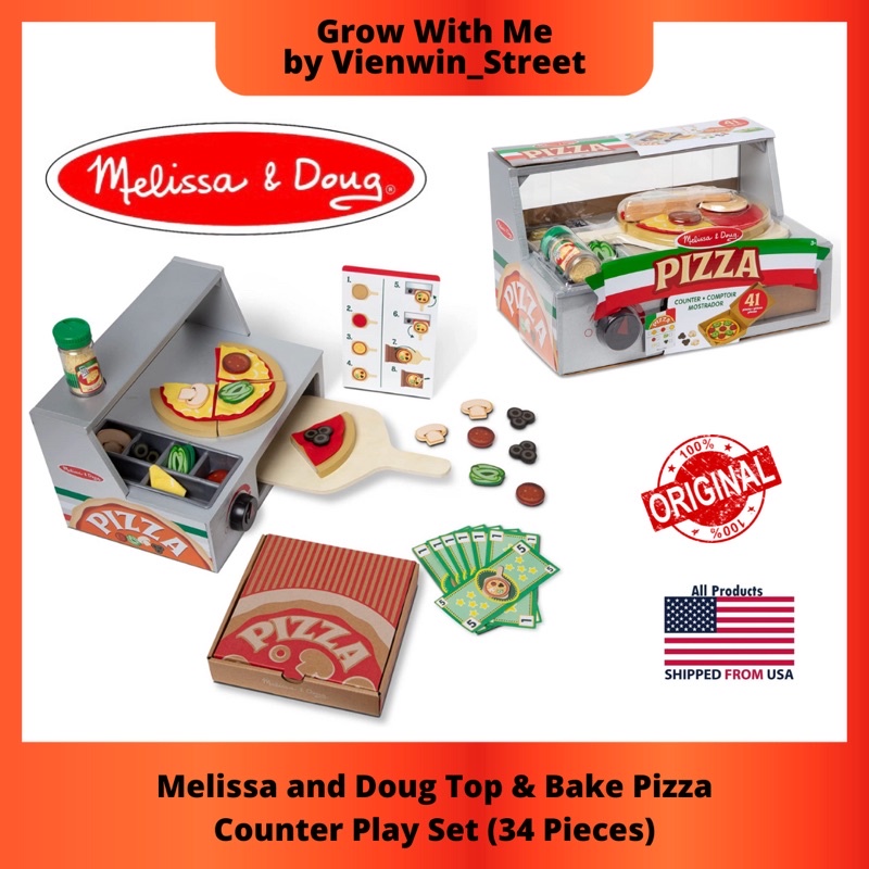 🔥Ready🔥Melissa & Doug Top & Bake Pizza Counter Pretend Play, Wooden ...
