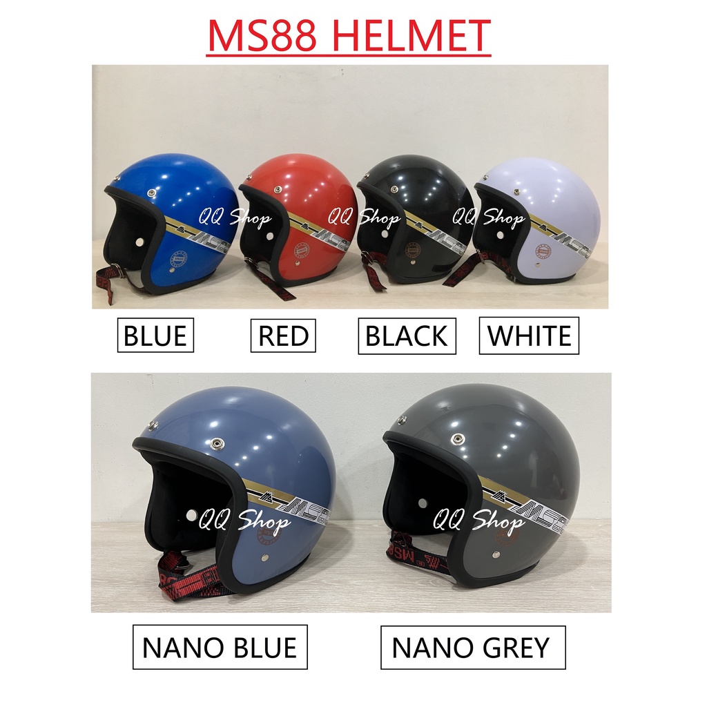 MS88 HELMET (Black White Blue Red Yellow) 100% ORIGIBAL | Shopee Malaysia
