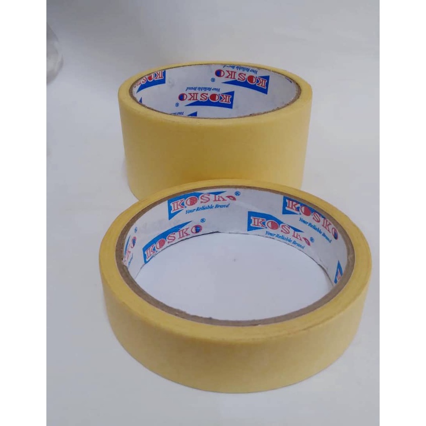 Masking tape paper yellow 1", 2"/ Masking tape kertas kuning [Ready ...