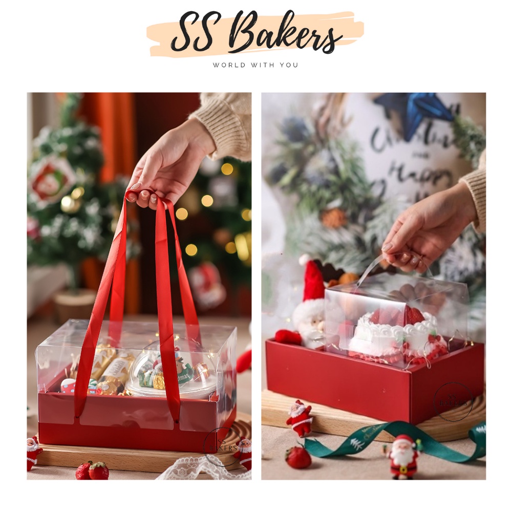 PVC Transparent Cover Flower Cake Gift Box Christmas Gift Box CNY ...