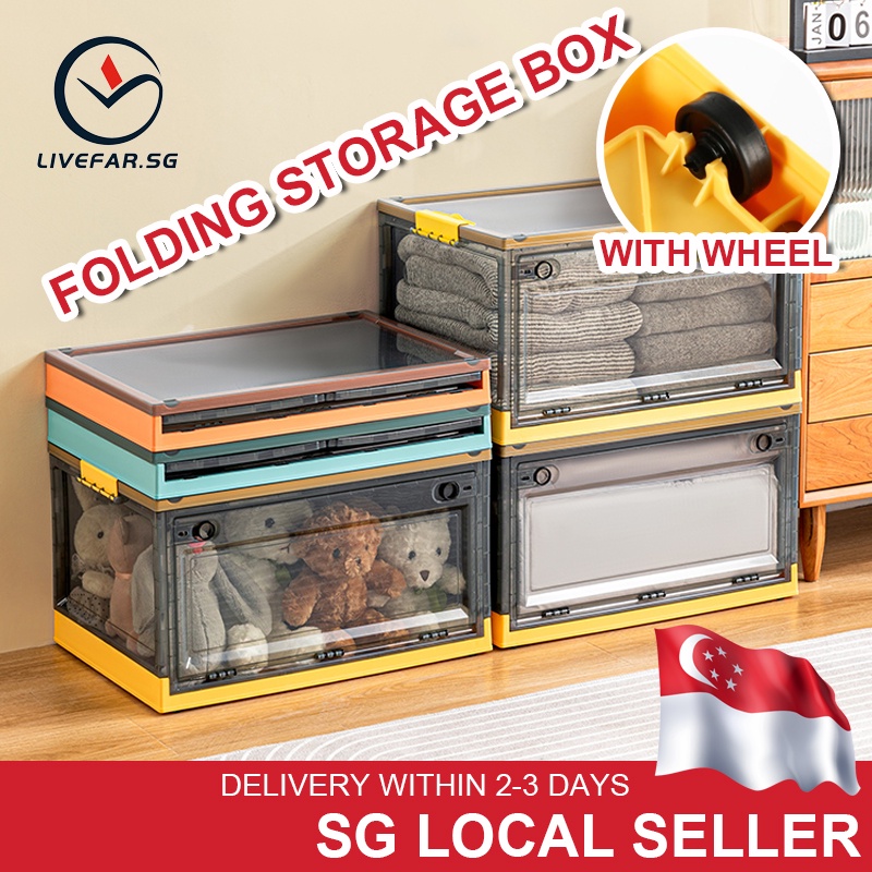 KK KK Wheels Double Doors Foldable Stackable Storage Bins With Lids ...