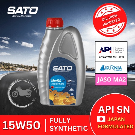 Sato 4T 1L Fully Synthetic SAE 15W-50 Motorcycles Oil Minyak Hitam ...