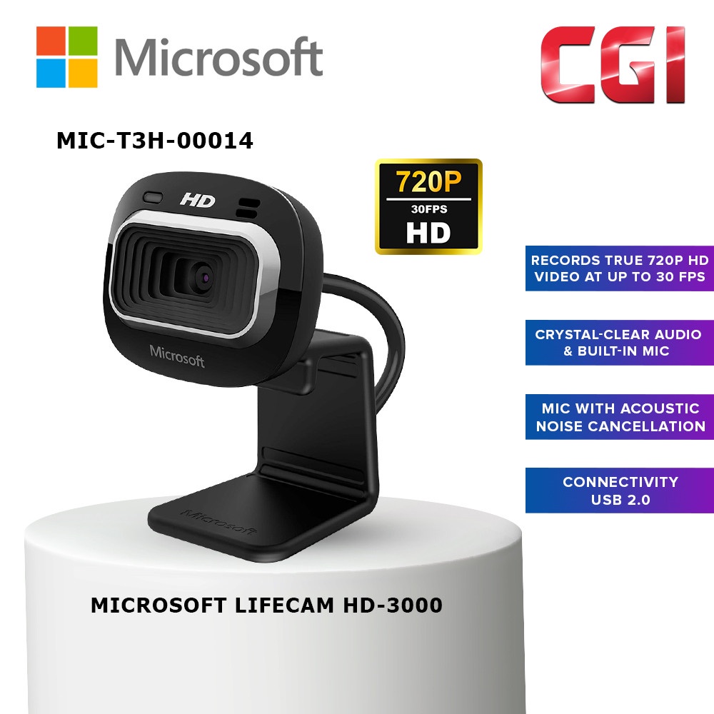 MICROSOFT LIFECAM HD-3000 WIN USB PORT T3H-00014 | Shopee Malaysia