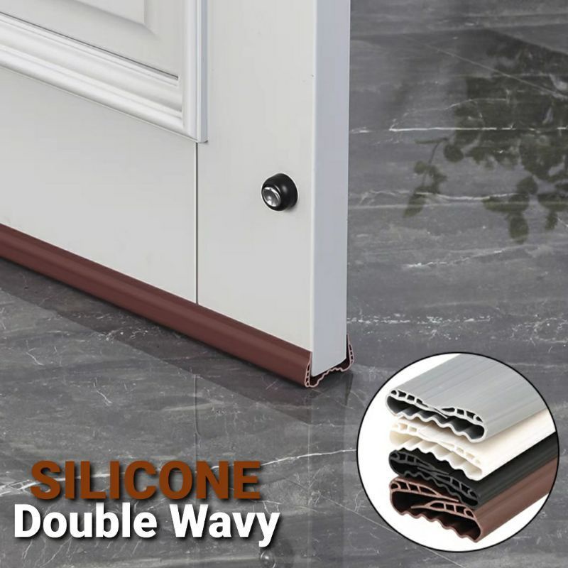 Silicone Door Bottom Gap Cover DOUBLE WAVY Insect Dust Barrier Lis ...
