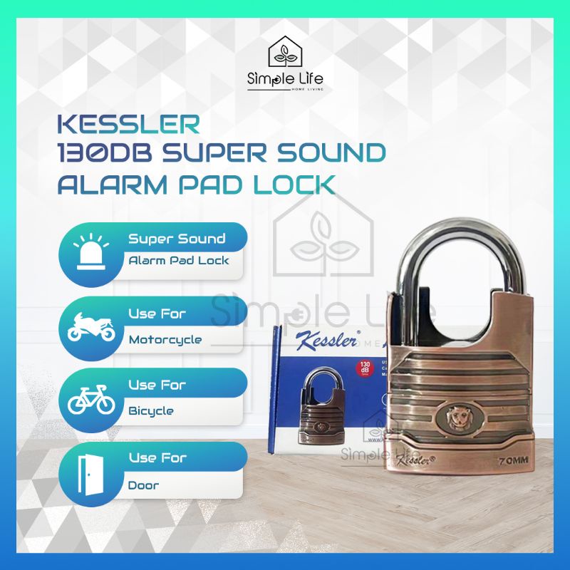 Alarm Pad Lock Security System Anti-Theft 130db Alarm With FREE GIFT ...