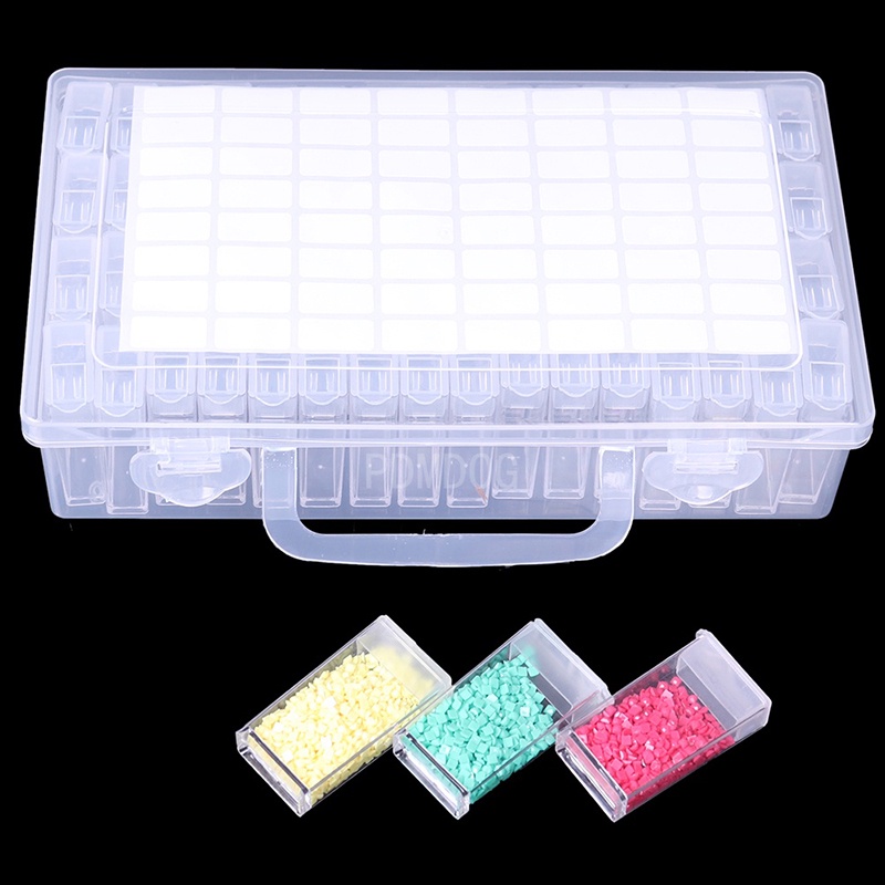 64 Grids Diamond Painting Box,Label,Transparent Diamond Storage Box ...