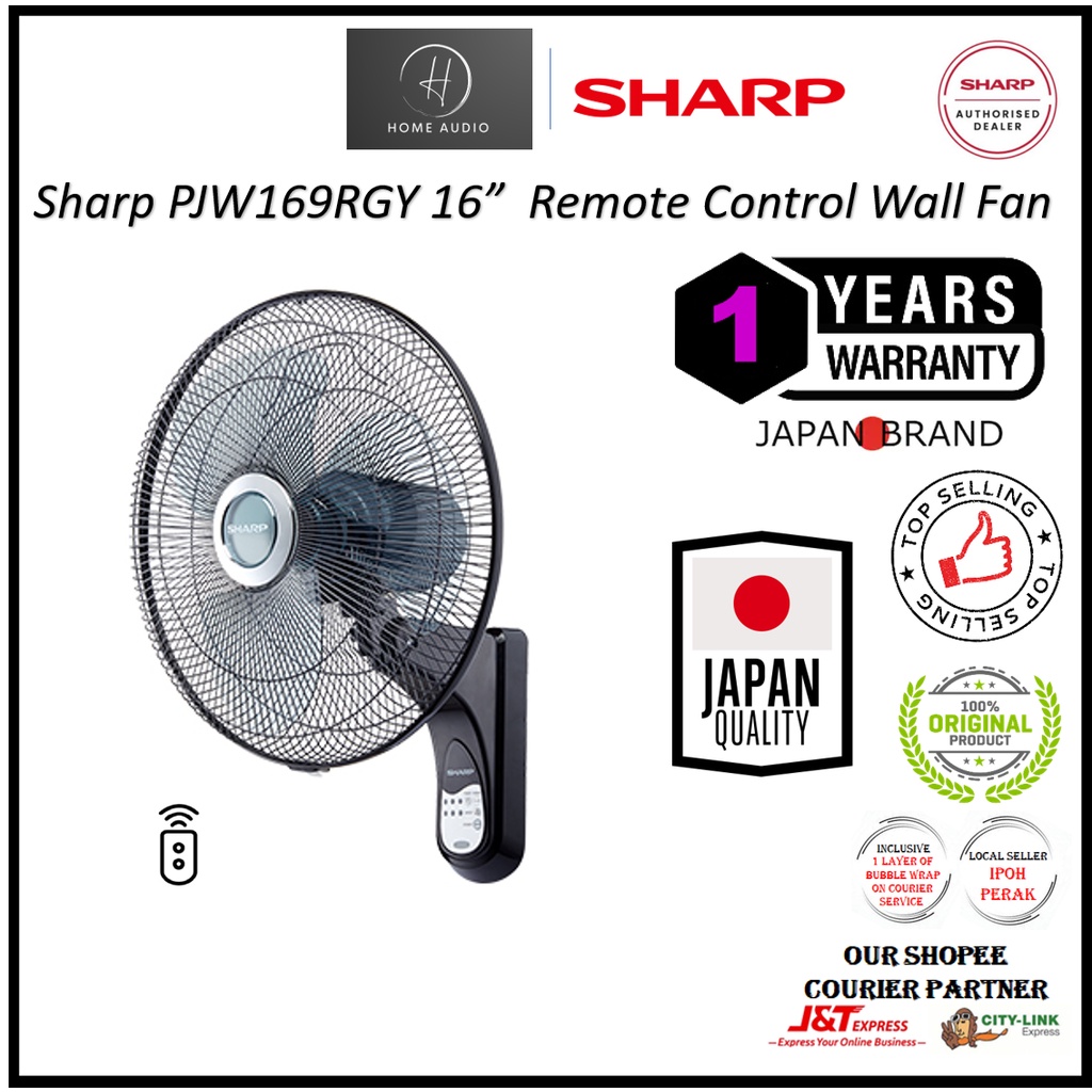 Sharp Wall Fan 16 Inch Remote Control Wall Fan Sharp - PJW169GY ...