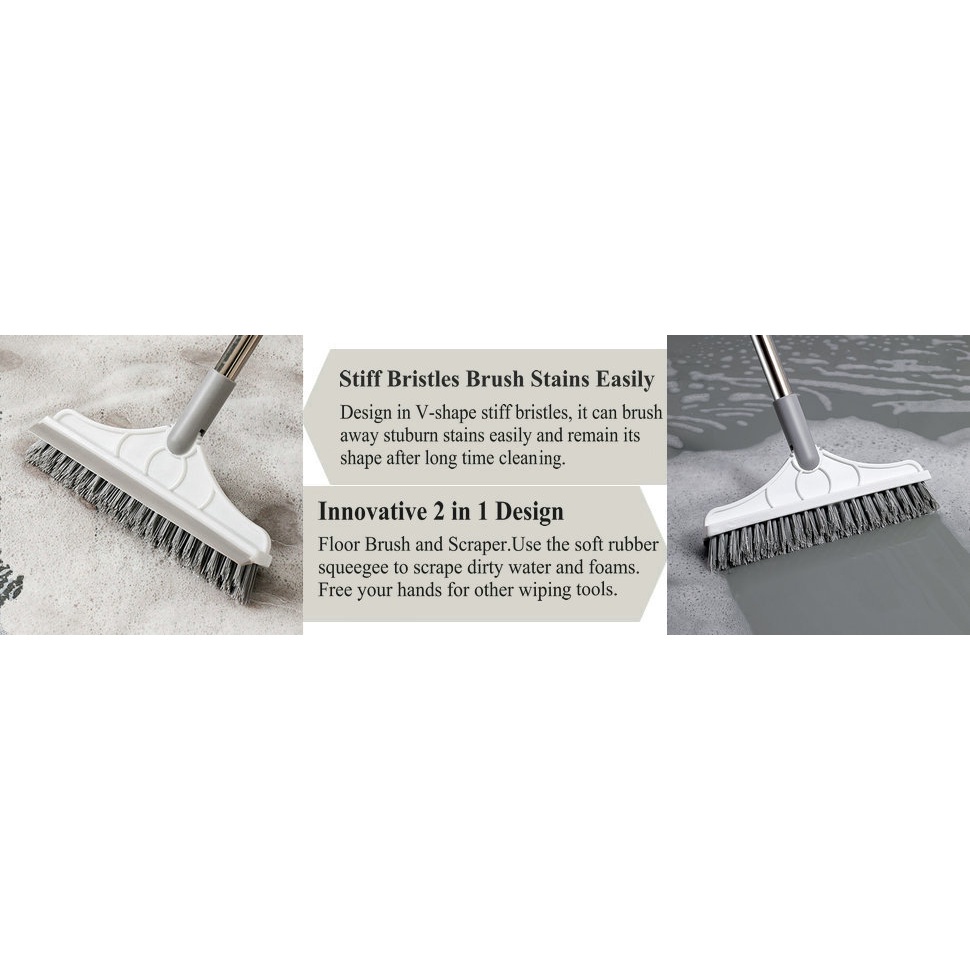 R&C 2 in 1 Adjustable V-Shaped Cleaning Brush Scrub Brush with Long ...