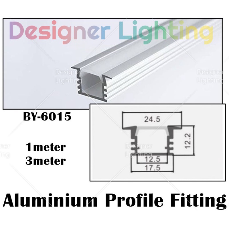 [1meter 100cm] [3meter 300cm] Aluminium Profile Fitting LED Strip Cover ...
