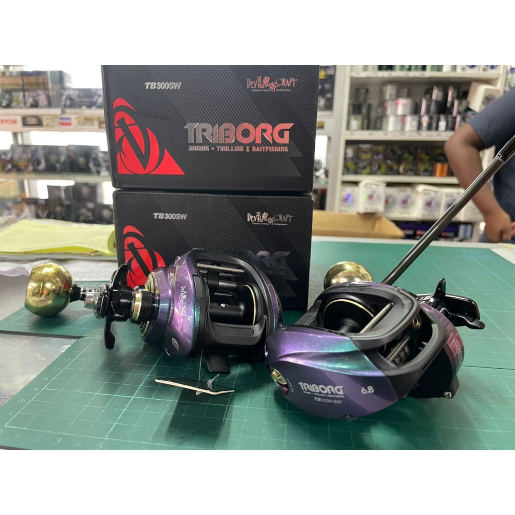 DEVIL CRAFT TRIBORG TB300SW RATIO 6.8 &7.9:1 BC LIGHT JIG FISHING REEL ...