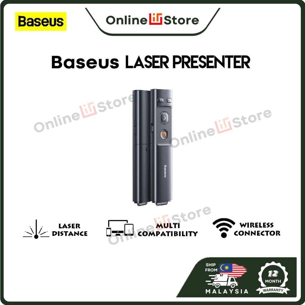 Baseus Presenter 2.4G Wireless Laser Pointer 2.4GHz Remote Controller ...