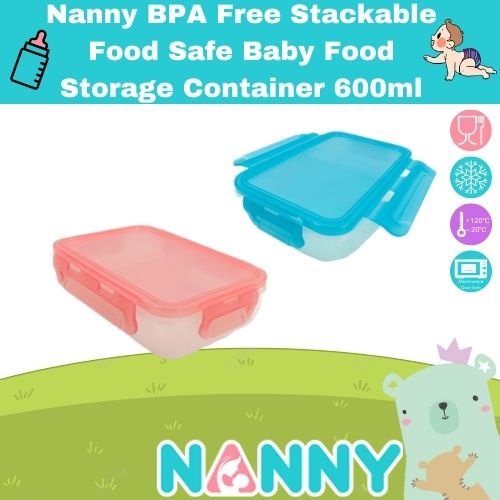 Nanny BPA Free Stackable Food Safe Baby Food Storage Container - 600ml ...