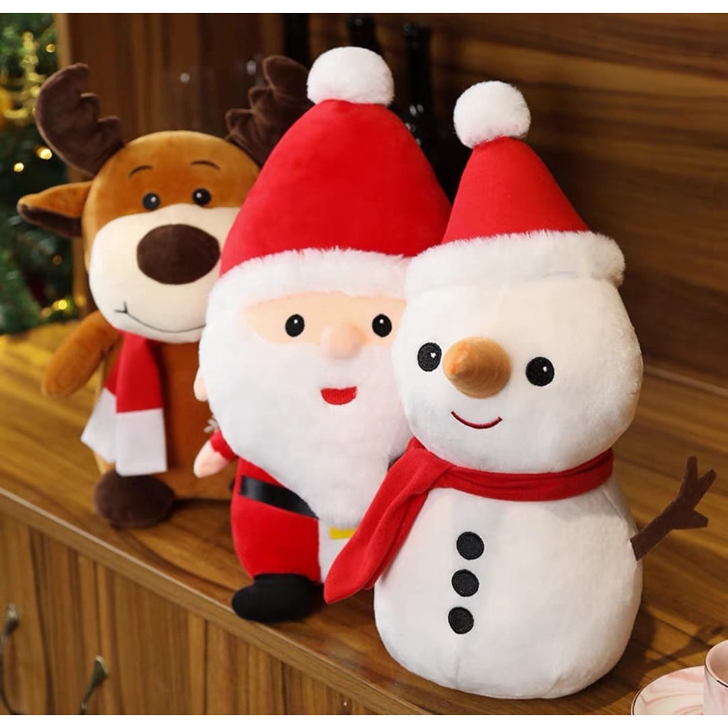 Christmas Santa Claus,Snowman Plush Toys Stuffed Animal Cartoon Soft ...