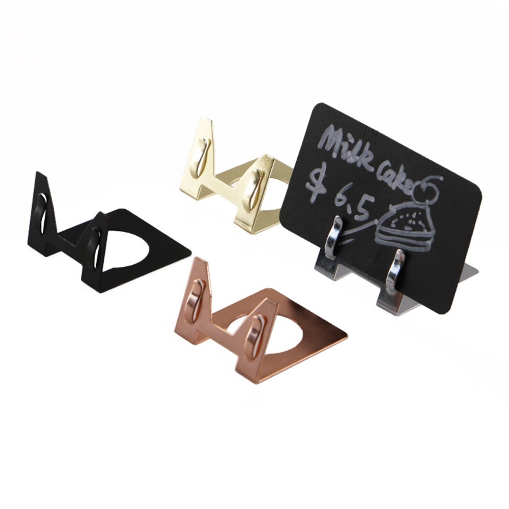 10pcs L Table Pop Metal Stainless Steel Price Label Tag Paper Sign Name ...
