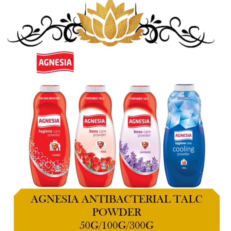 AGNESIA ANTIBACTERIAL TALC POWDER 50G/100G/300G | Shopee Malaysia