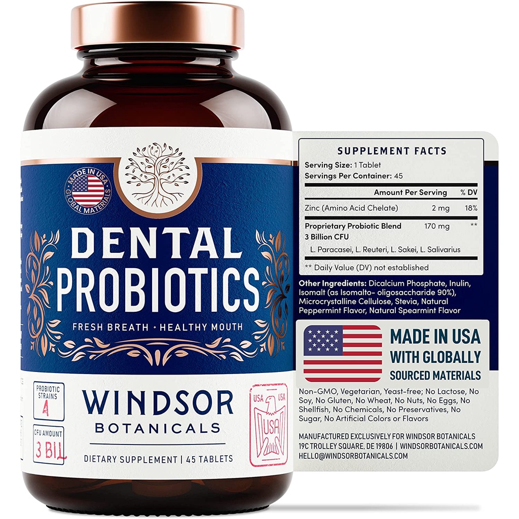 Oral Probiotics for Mouth and Bad Breath 45 Tablets - 3BN CFU ...