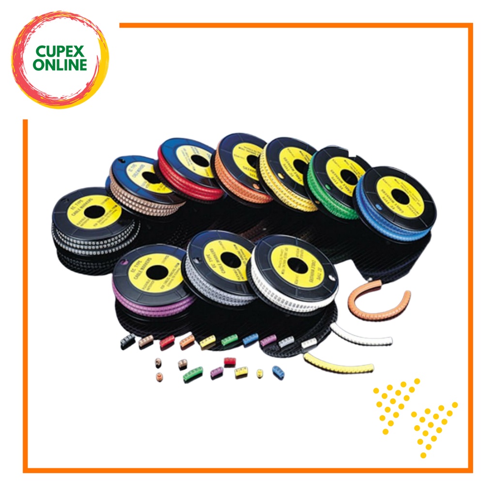 KSS EC3-6BE Color Coded Cable Marker Plain Cut 6.2-10mm Blue No:6 ...